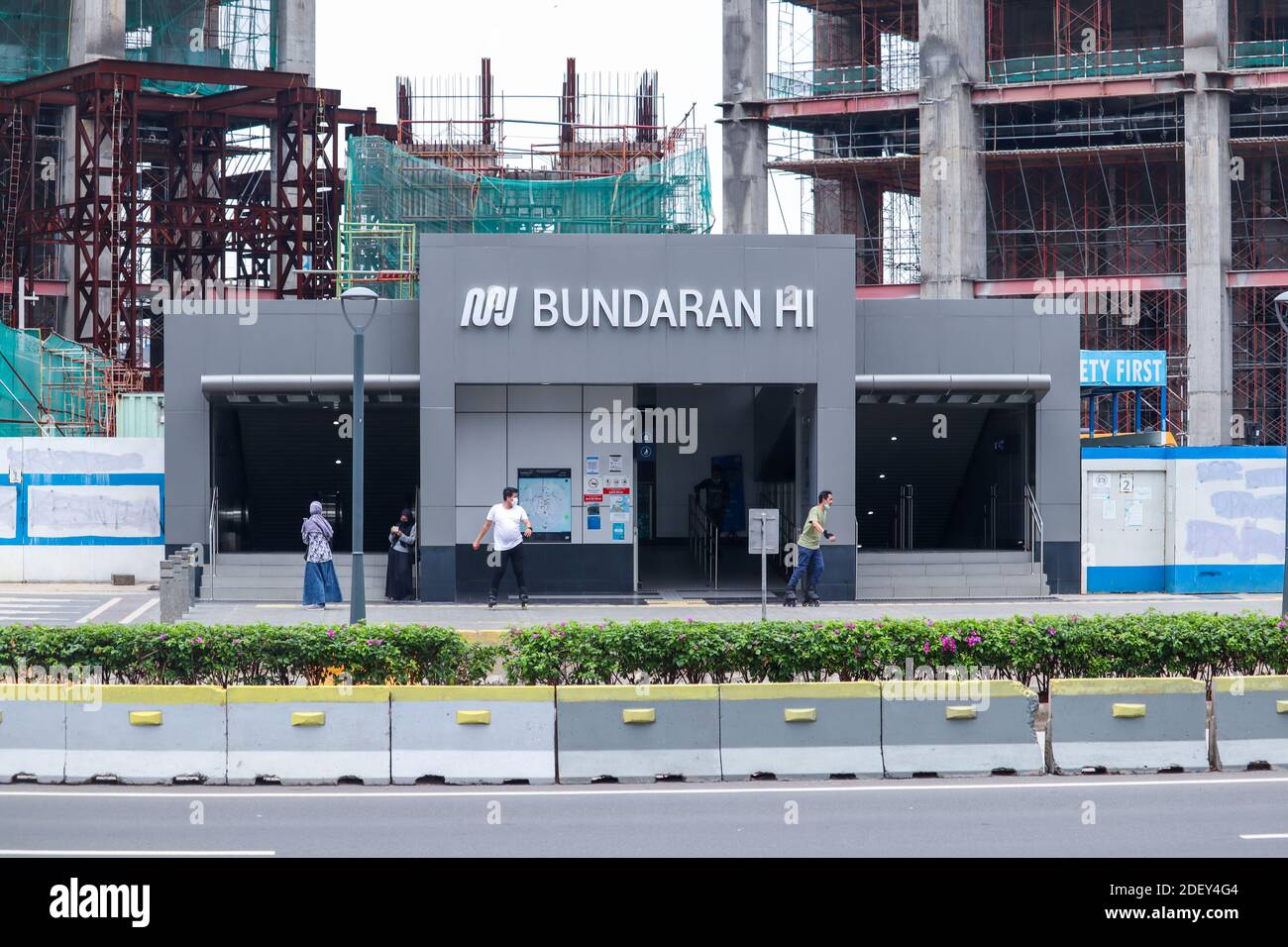 Jakarta / Indonesia - October 25, 2020. The entrance to Jakarta MRT ...