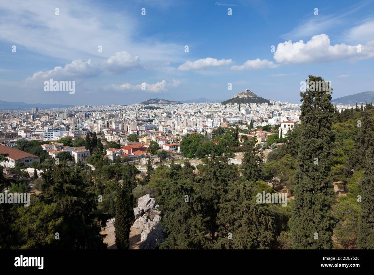 View of Mount Lycabettus from Acropolis, Athens, Greece Stock Photo - Alamy