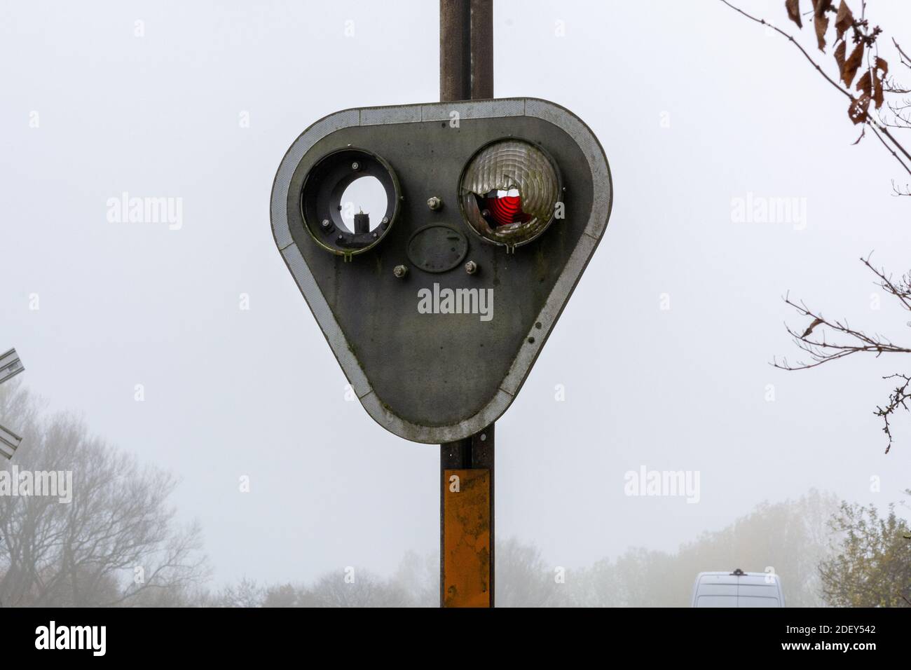 An old stop sign at a railway crossing. Picture from Scania county ...