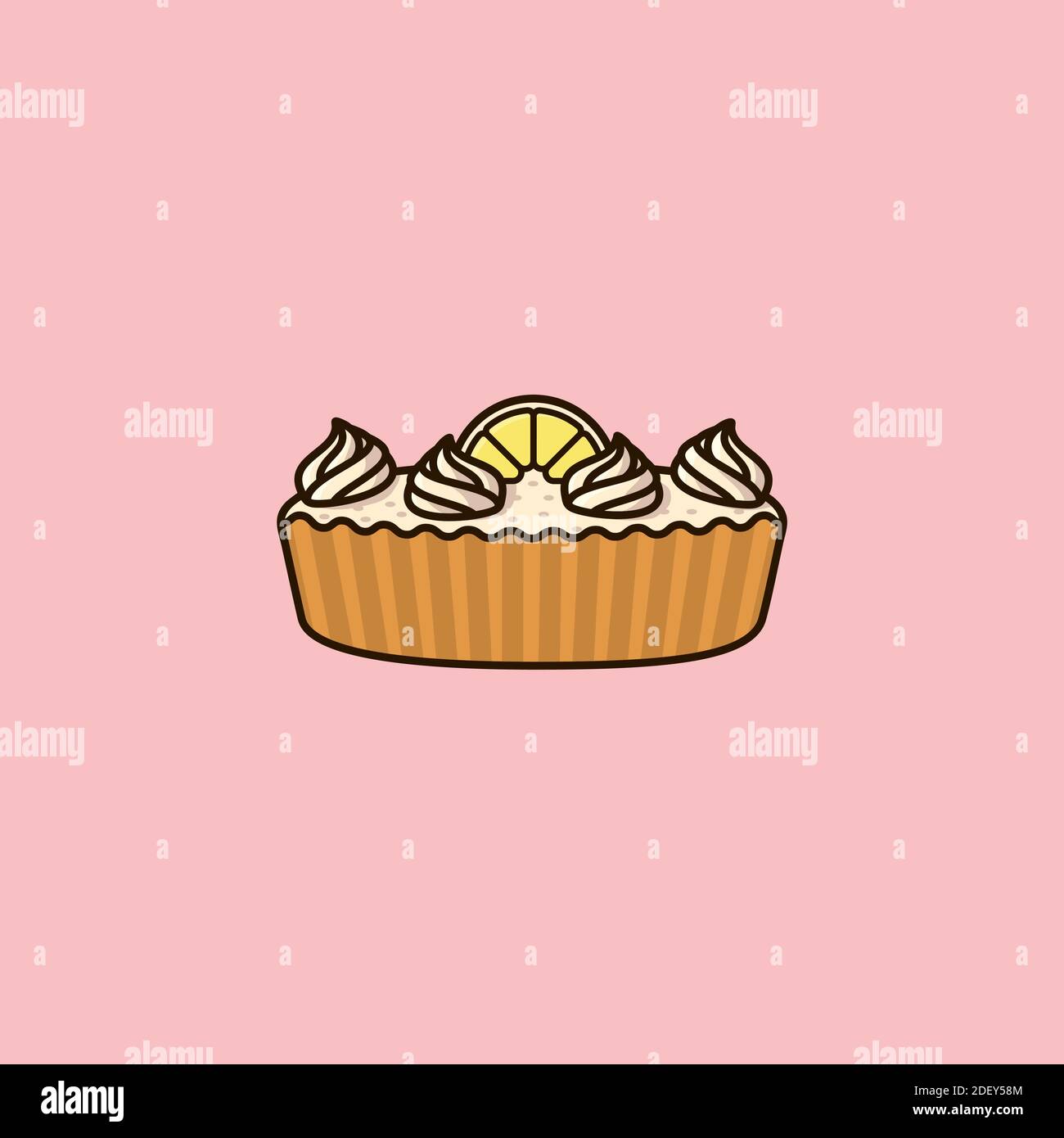 Lemon Meringue Pie vector illustration. Delicious pastry symbol Stock ...