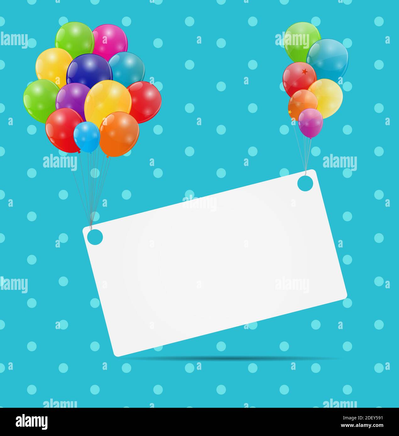 Color glossy balloons card background illustration Stock Photo - Alamy