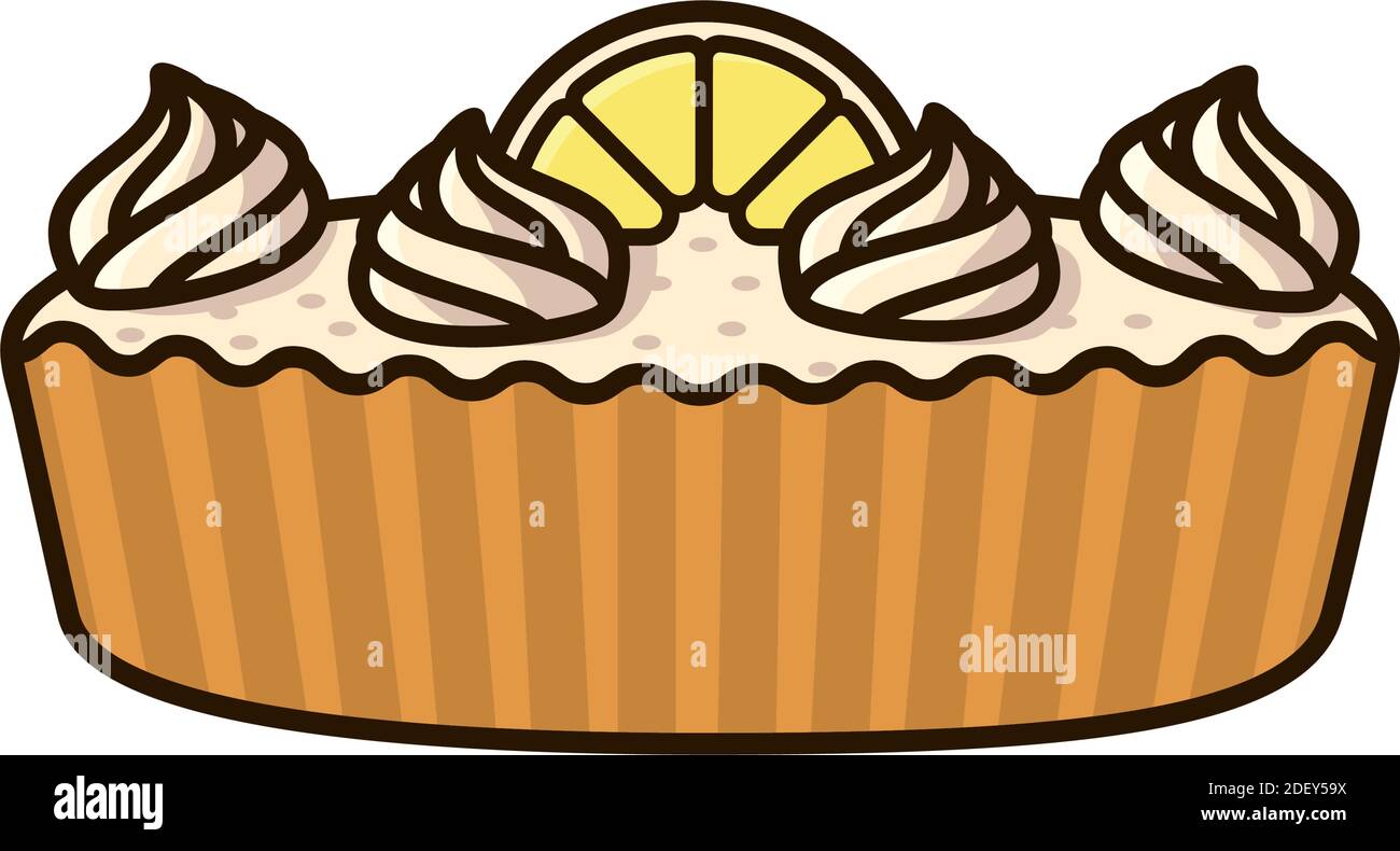 Lemon Meringue Pie isolated vector illustration. Delicious pastry ...