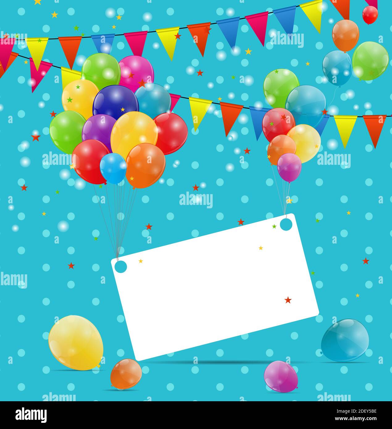 Color glossy balloons birthday card background illustration Stock Photo ...