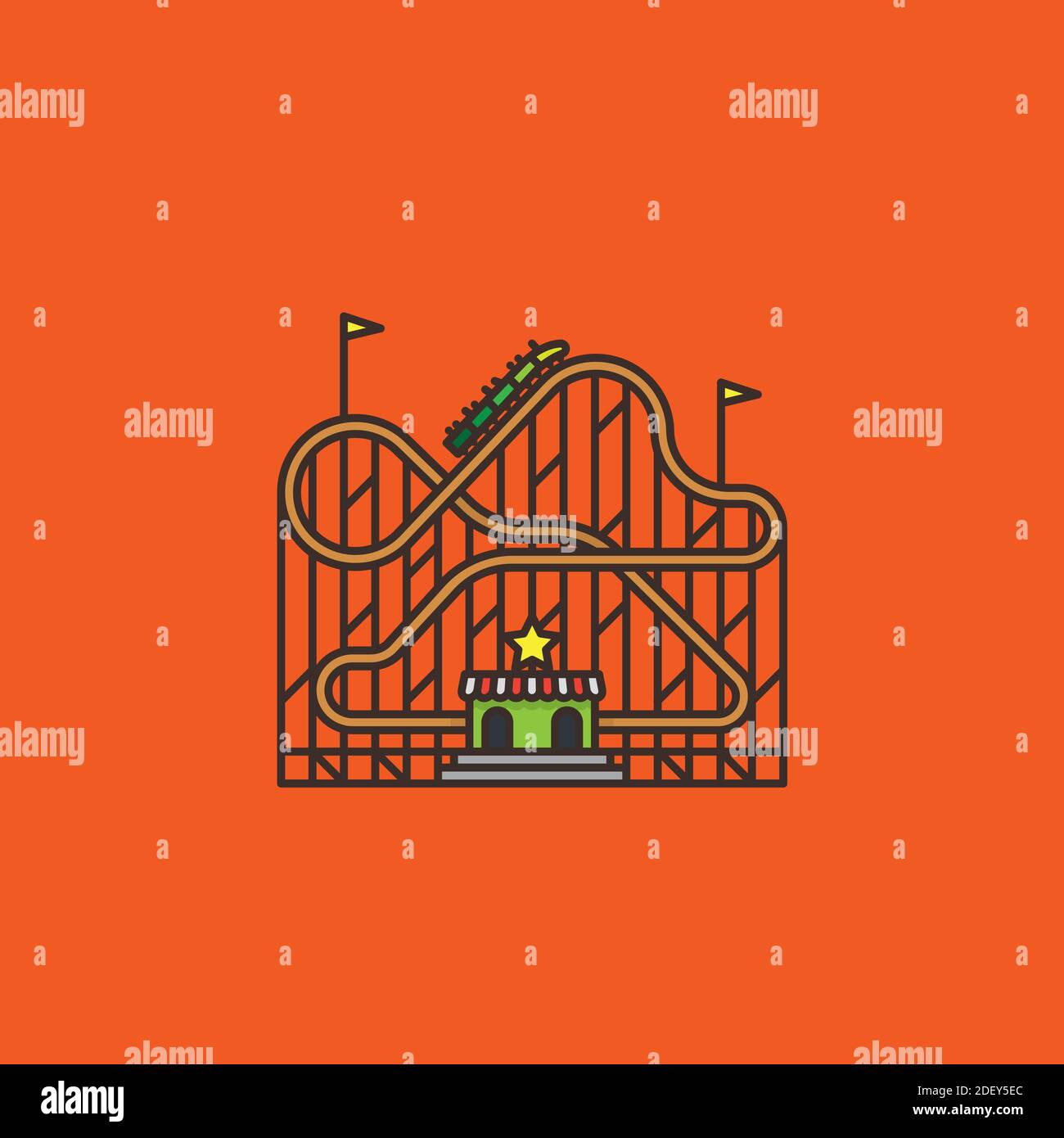 Roller coaster vector illustration, fun fair venue symbol for Roller ...