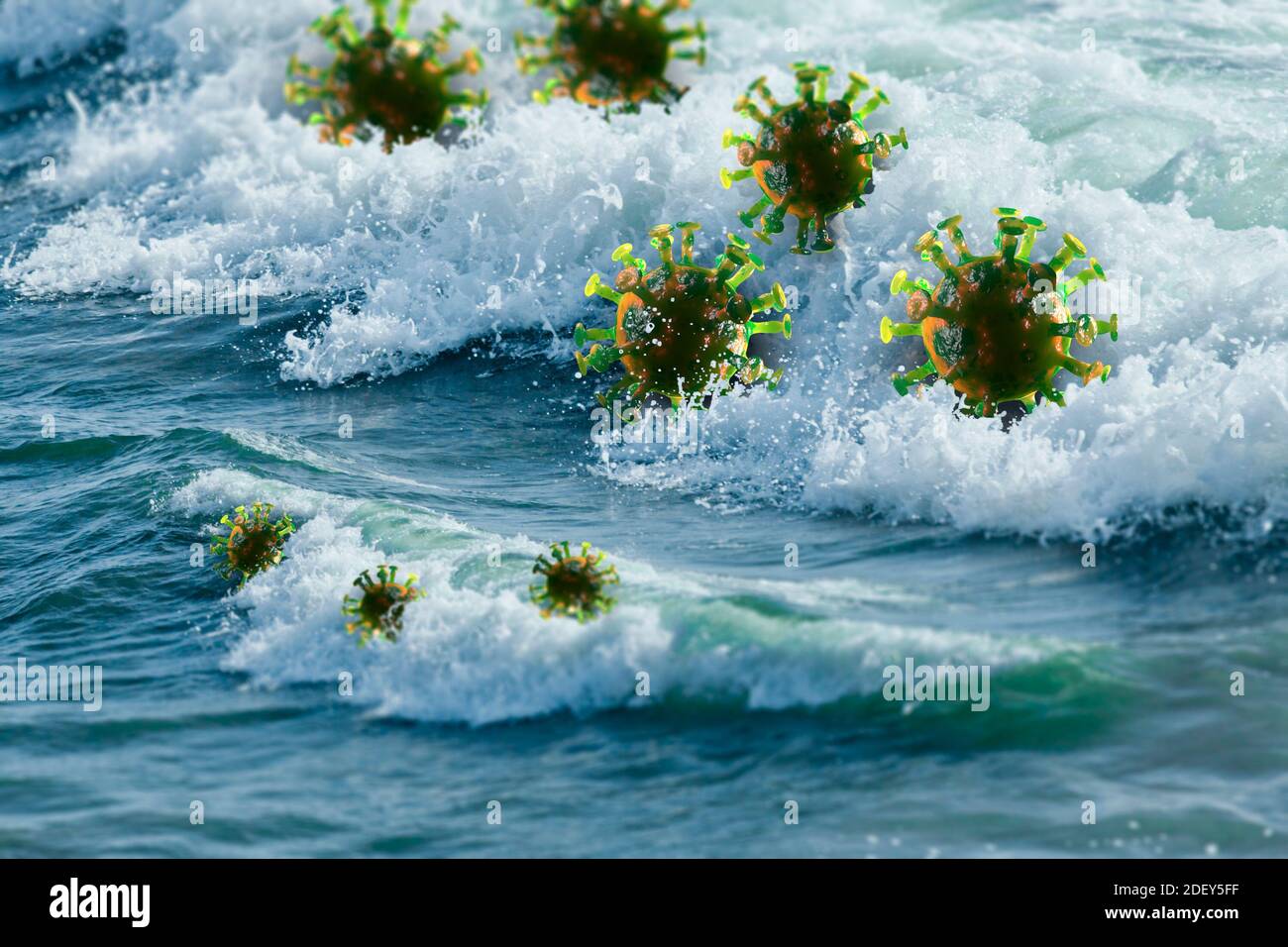 Second scary more deadly wave of the coronavirus epidemic metaphor ...