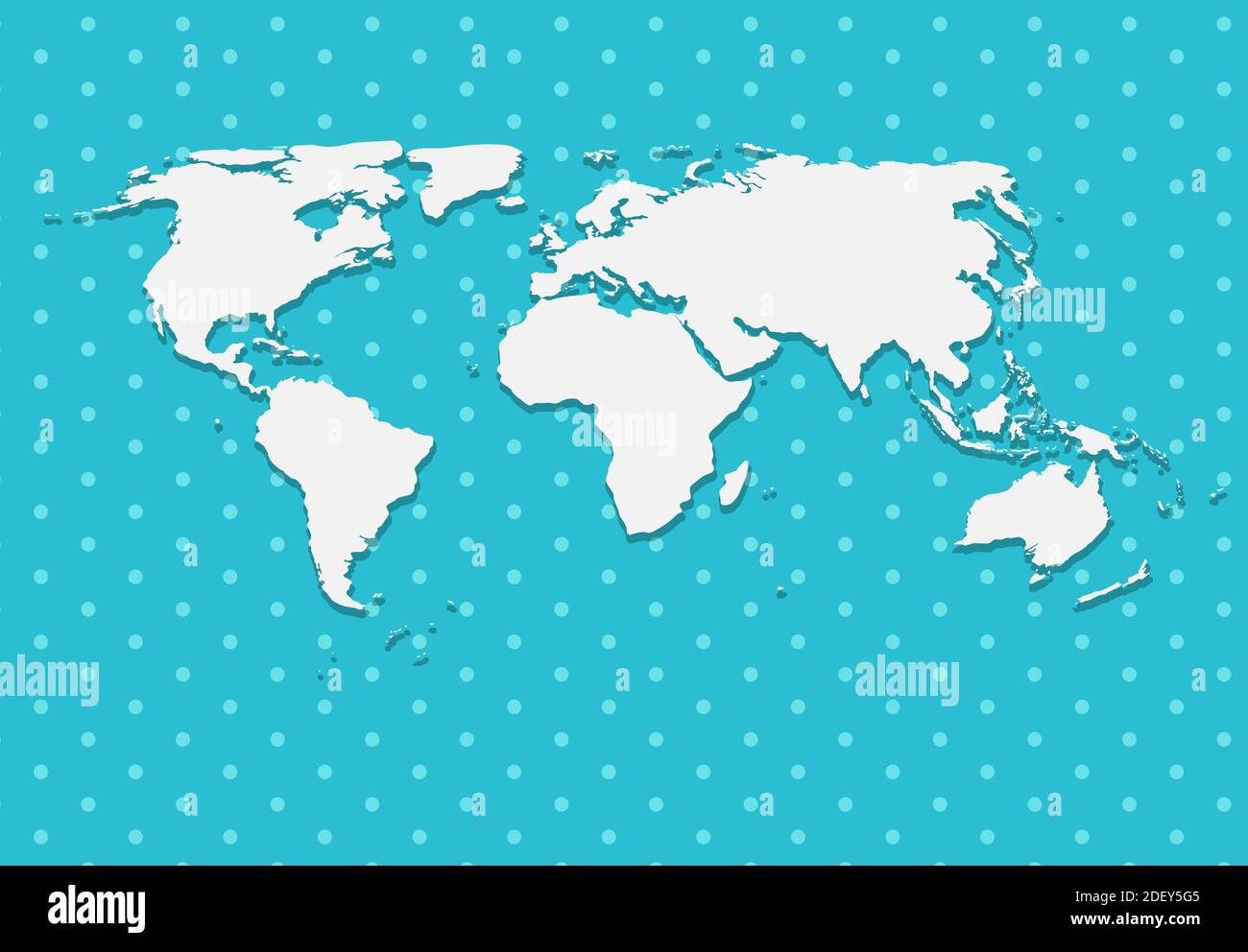 Paper World Map on Blue Background Illustration Stock Photo - Alamy