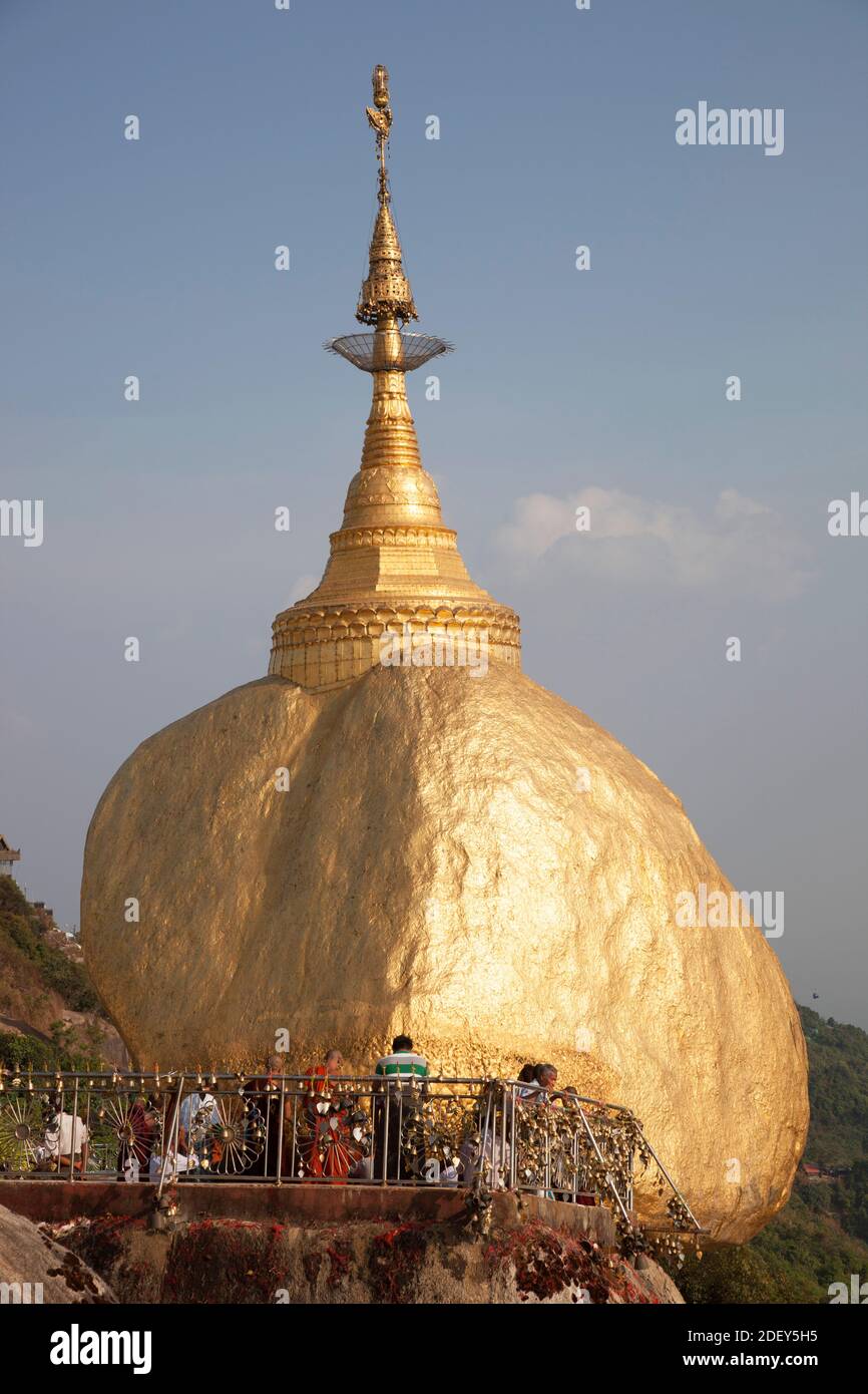 Golden Rock, Mount Kyaiktiyo, state of Mon, Myanmar, Asia Stock Photo ...
