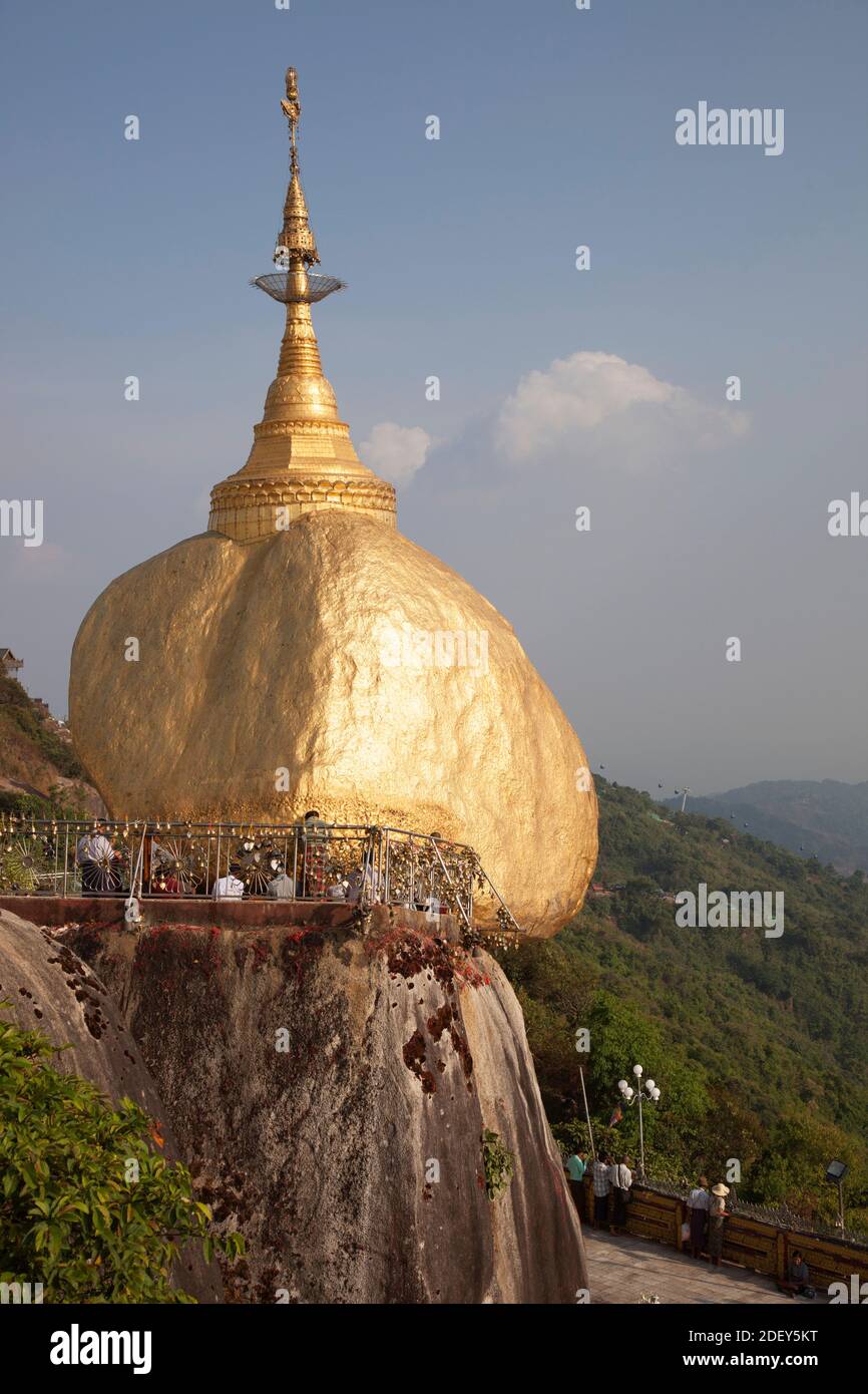 Golden Rock, Mount Kyaiktiyo, state of Mon, Myanmar, Asia Stock Photo ...