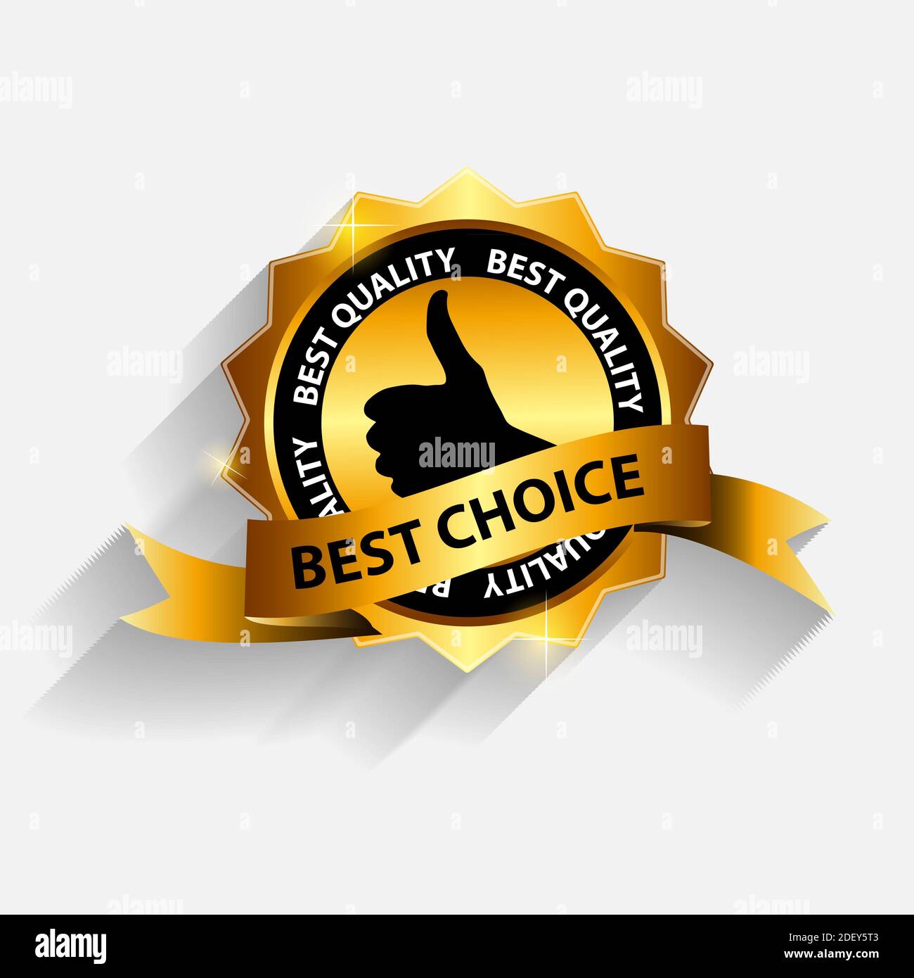best choice label with red ribbon Stock Photo - Alamy