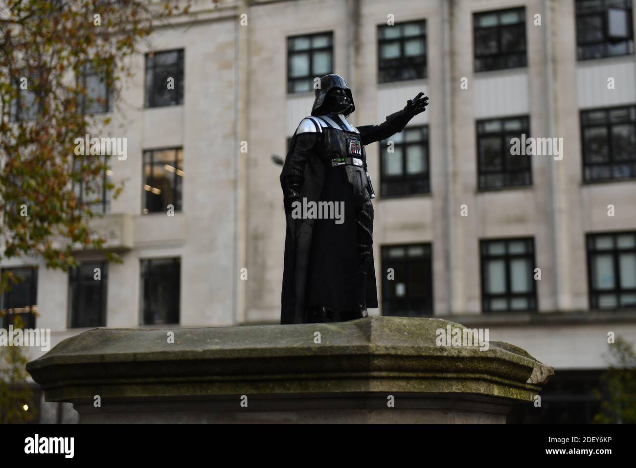 A Darth Vader figurine on the empty Edward Colston plinth in Bristol ...