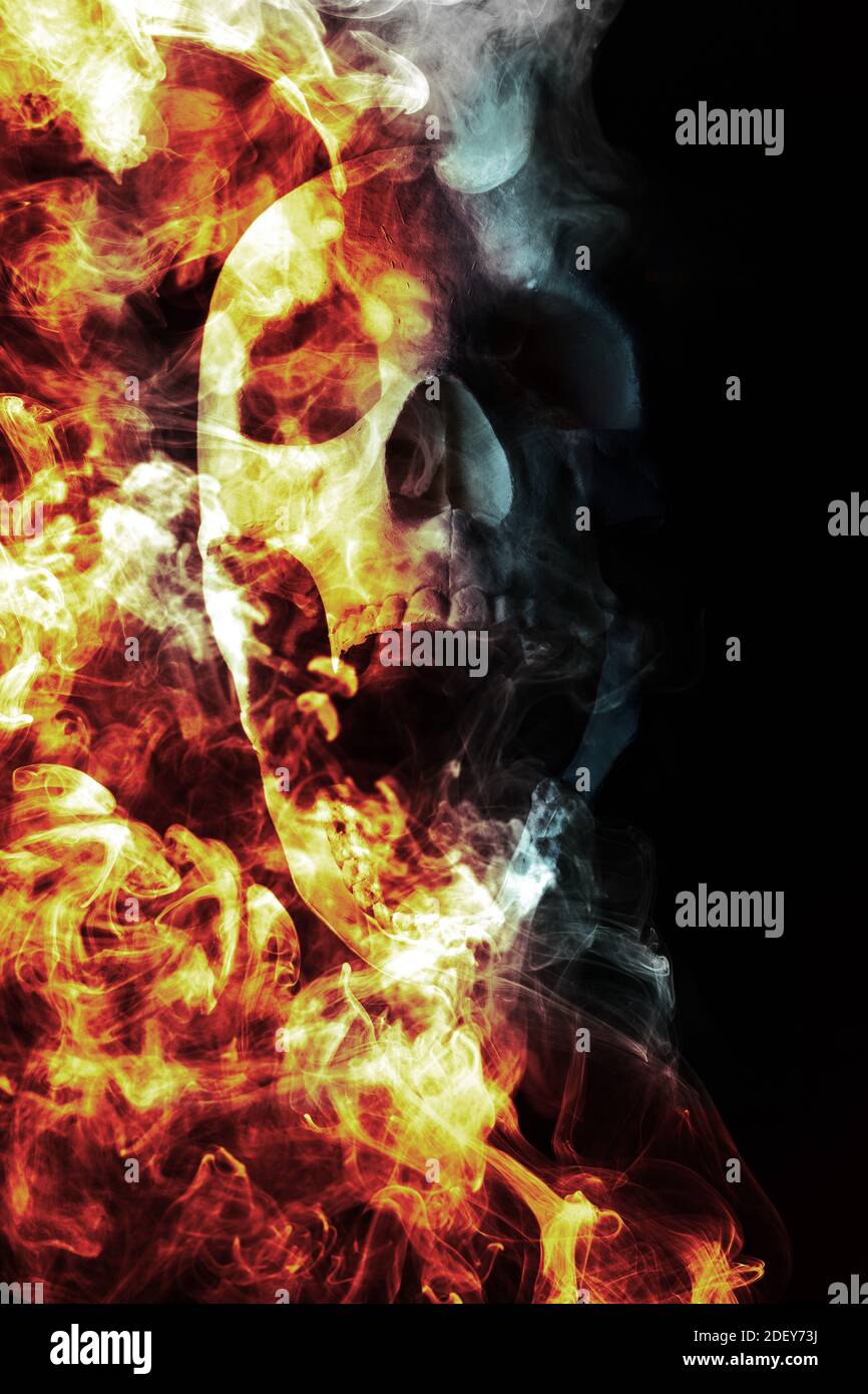 Flaming Demon Skull Wallpaper