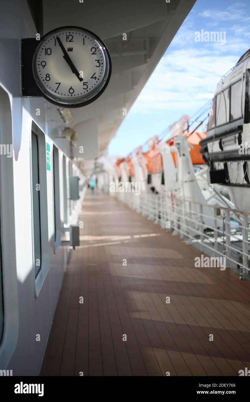Cruise ship open deck Stock Photo - Alamy