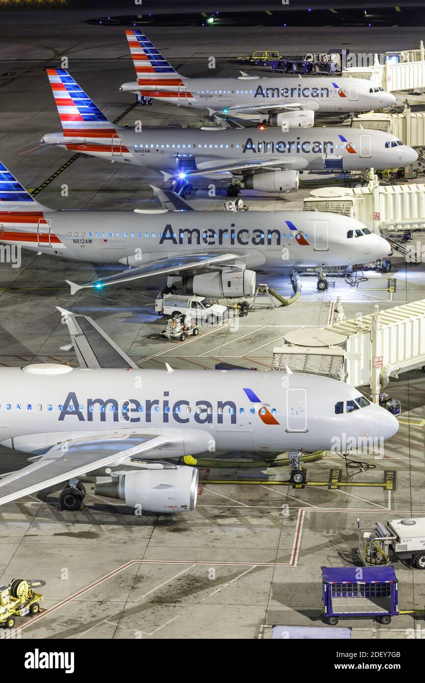 Phoenix, Arizona - April 8, 2019: American Airlines Airbus airplanes at ...