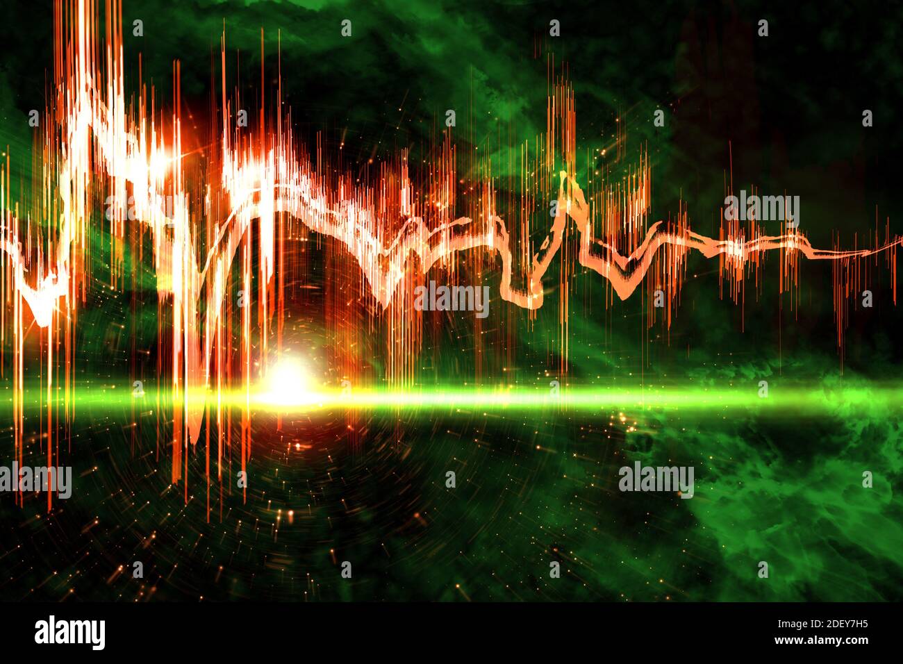 Visual neon soundwave concept 3D illustration abstract background Stock ...