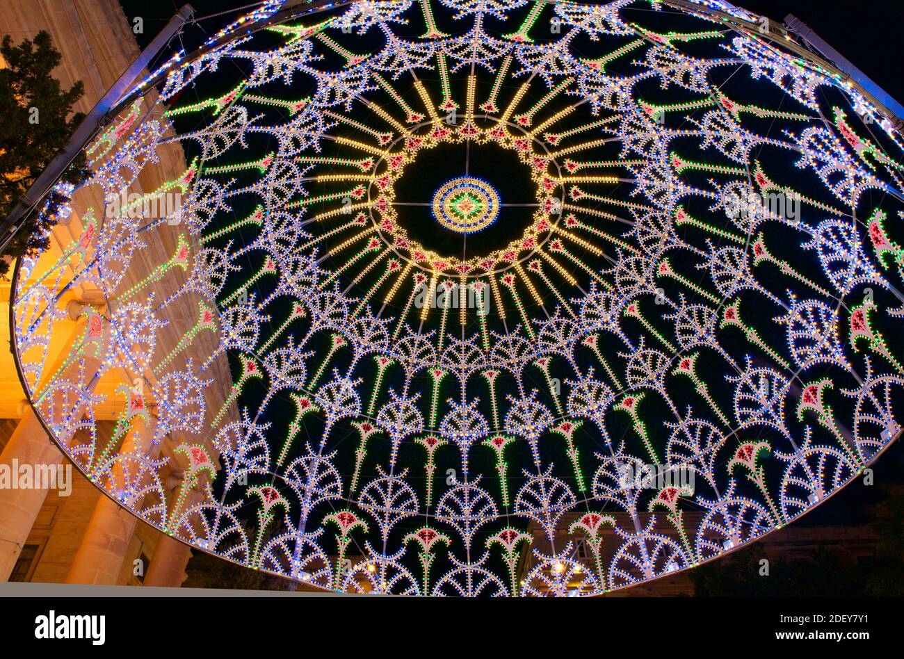 The festive Christmas illumination (city lights) on the streets of ...