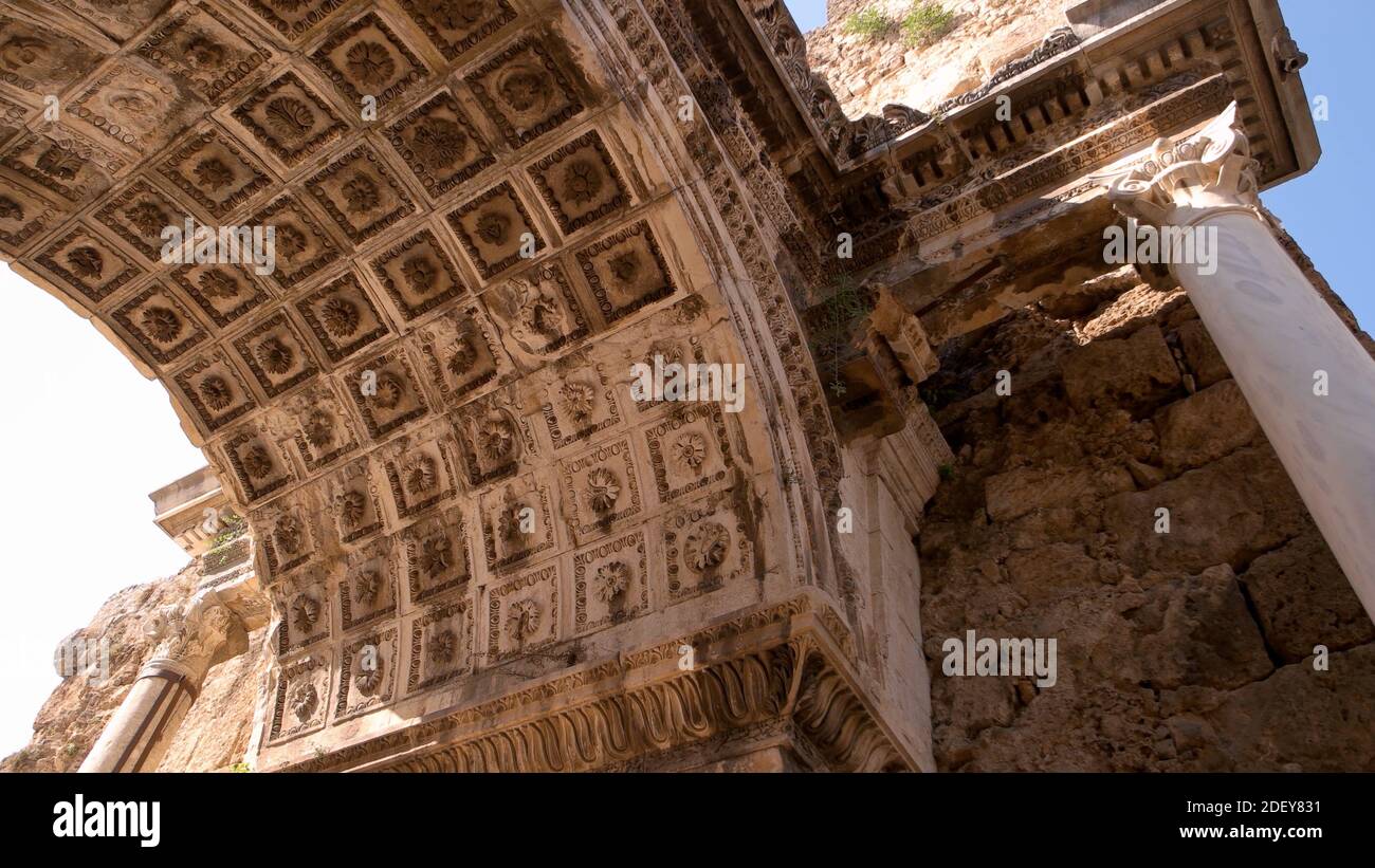 Triumphal arch, Hadrians gate, Turkey, Antalya Stock Photo - Alamy