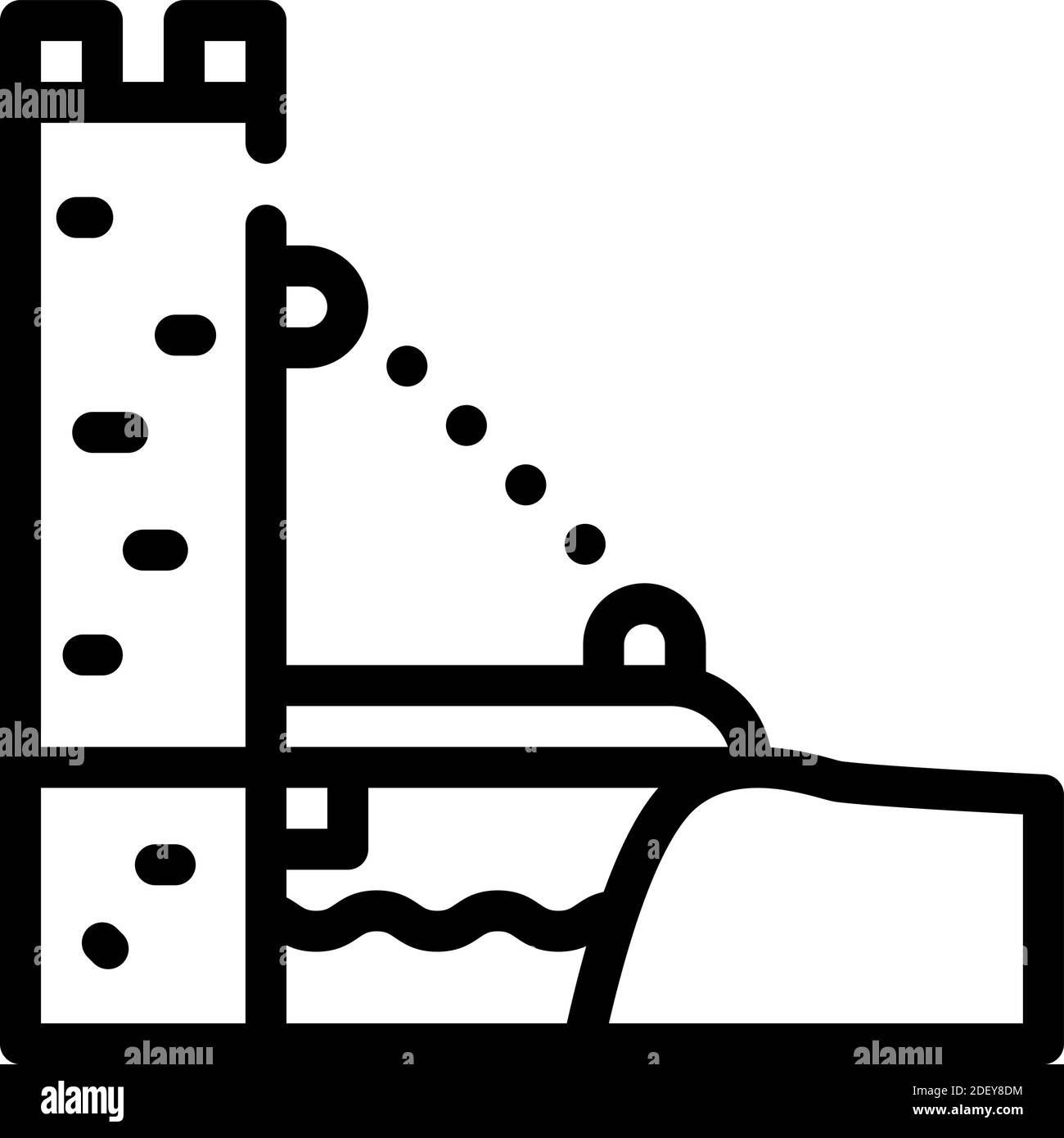 suspension bridge line icon vector illustration black Stock Vector ...