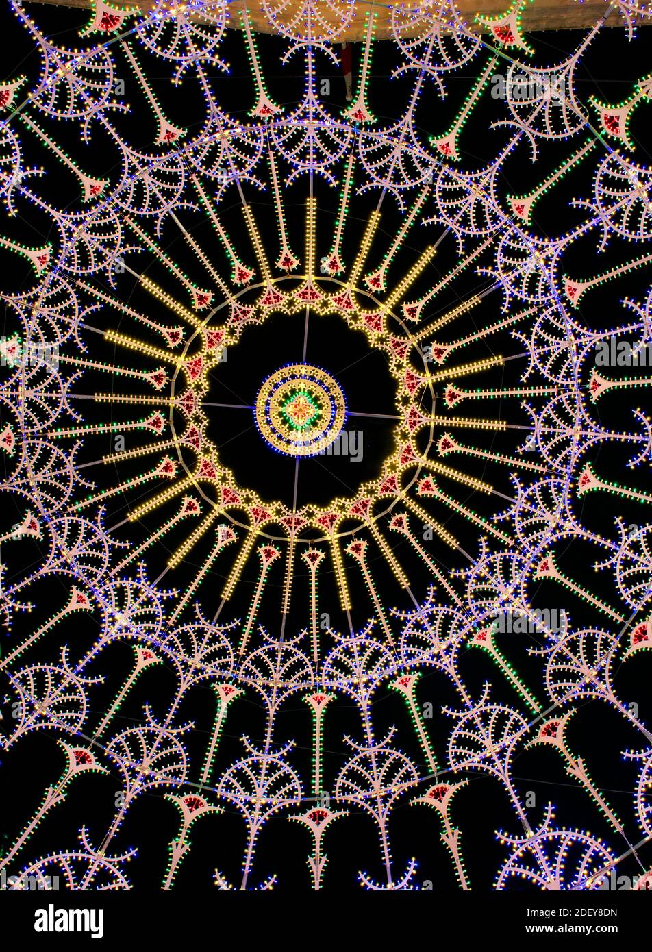 The festive Christmas illumination (city lights) on the streets of ...