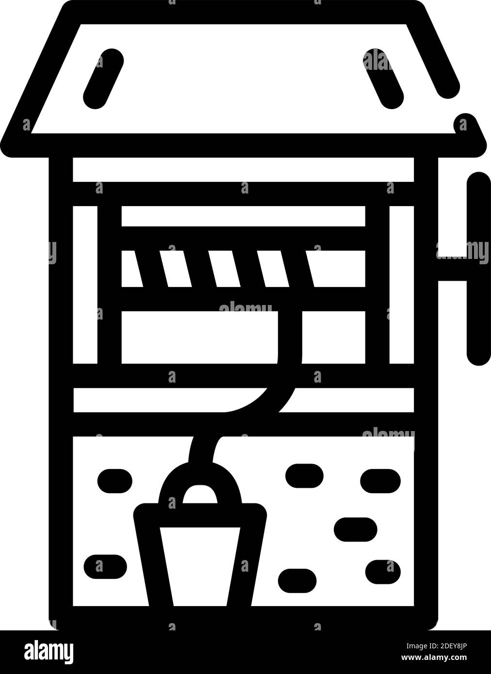 well water hole line icon vector illustration Stock Vector Image & Art ...