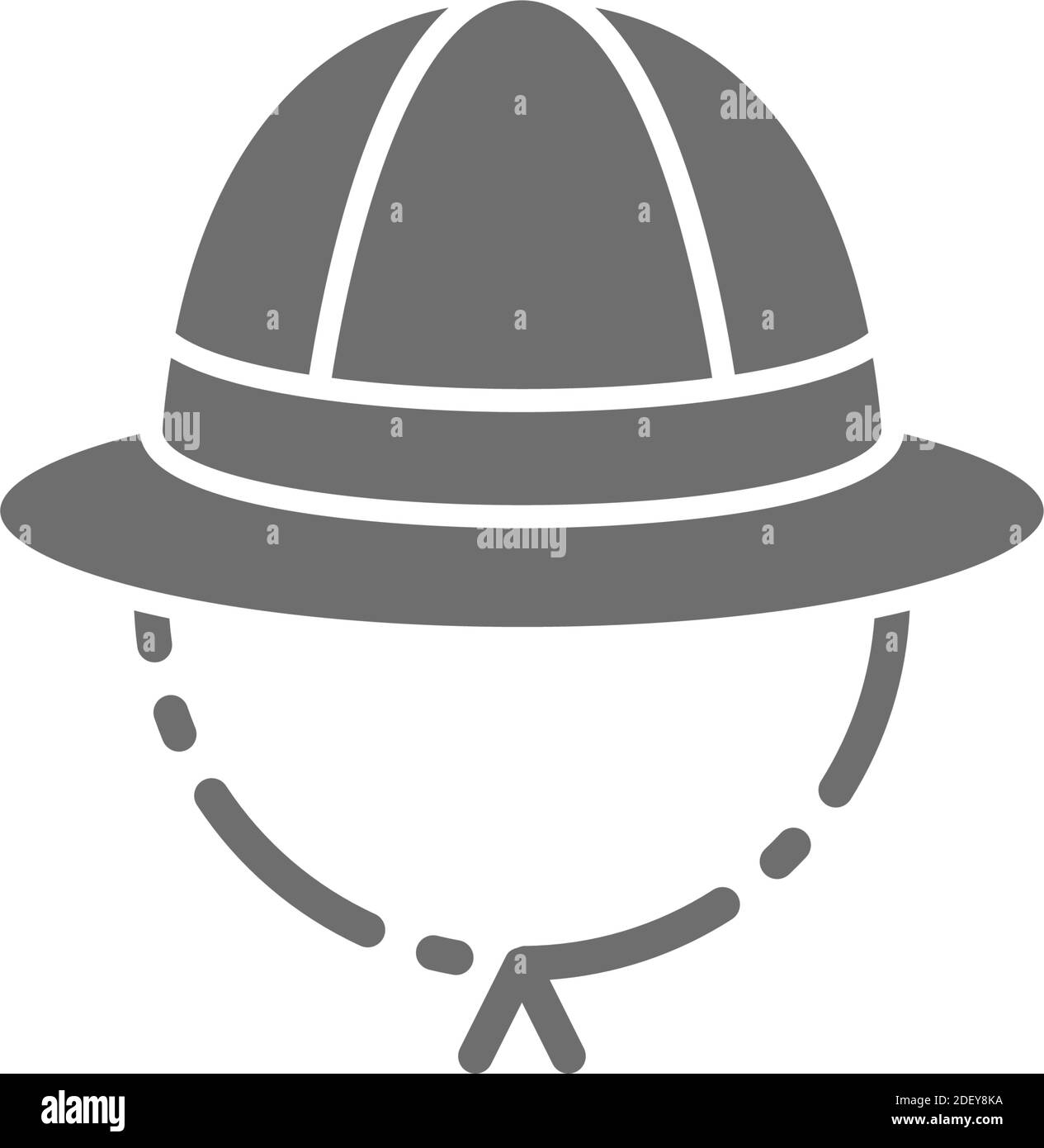 Vector safari hat, cork helmet grey icon Stock Vector Image & Art - Alamy