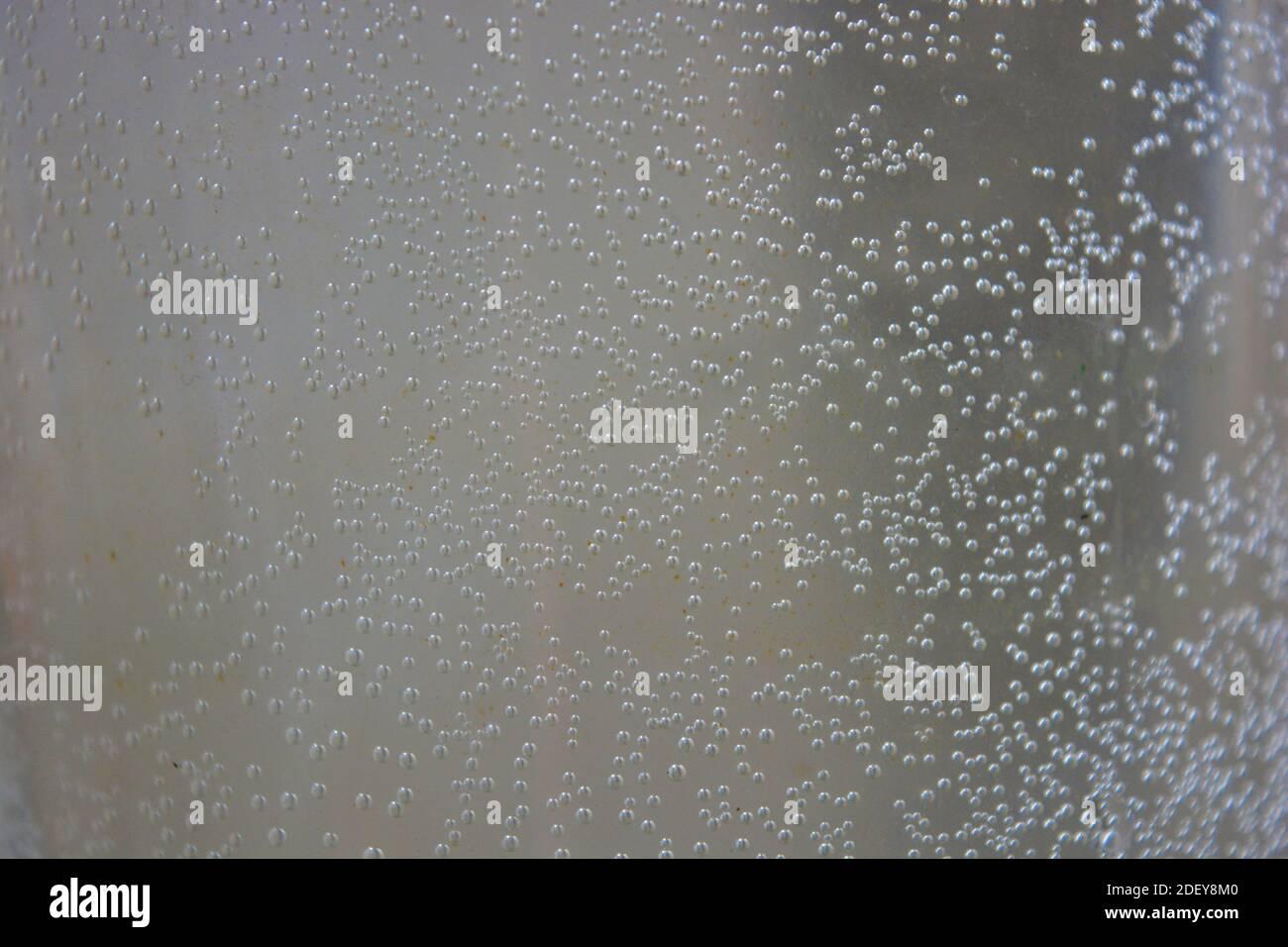 Small, round, spherical bubbles covered the surface of a plastic ...