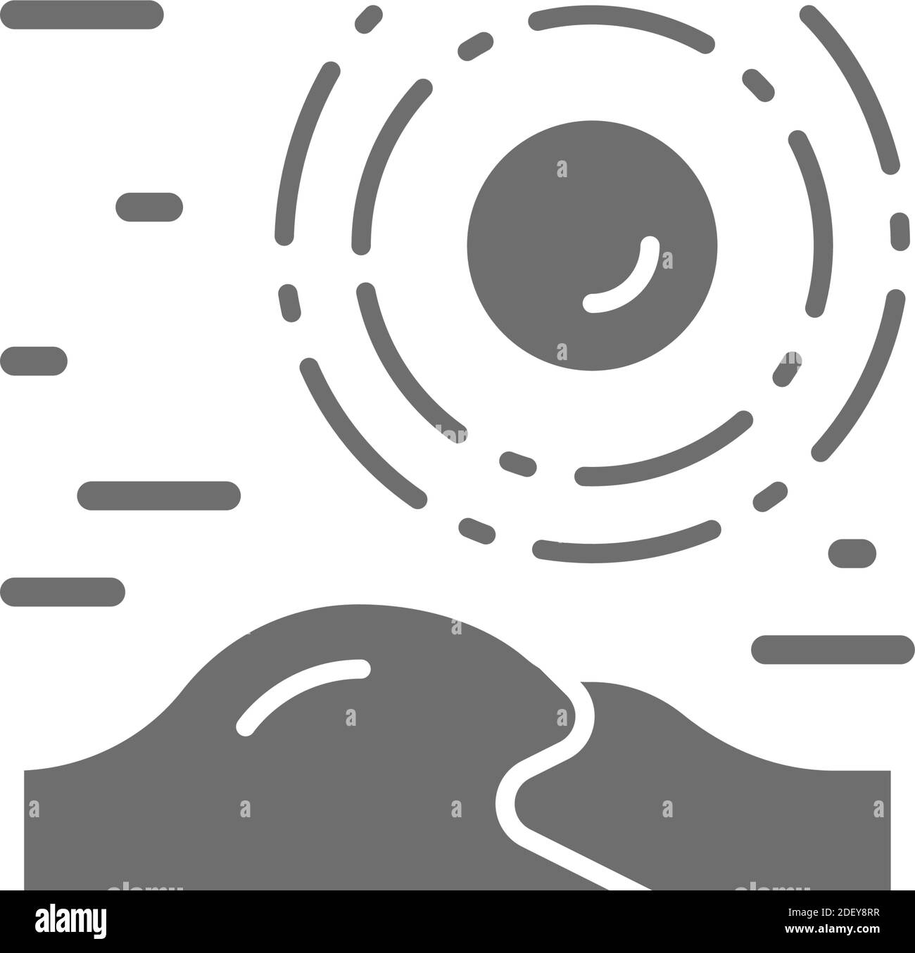 Vector desert, dunes, sandy landscape grey icon Stock Vector Image ...