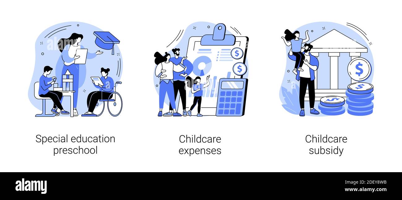 Daycare financial help abstract concept vector illustrations Stock ...