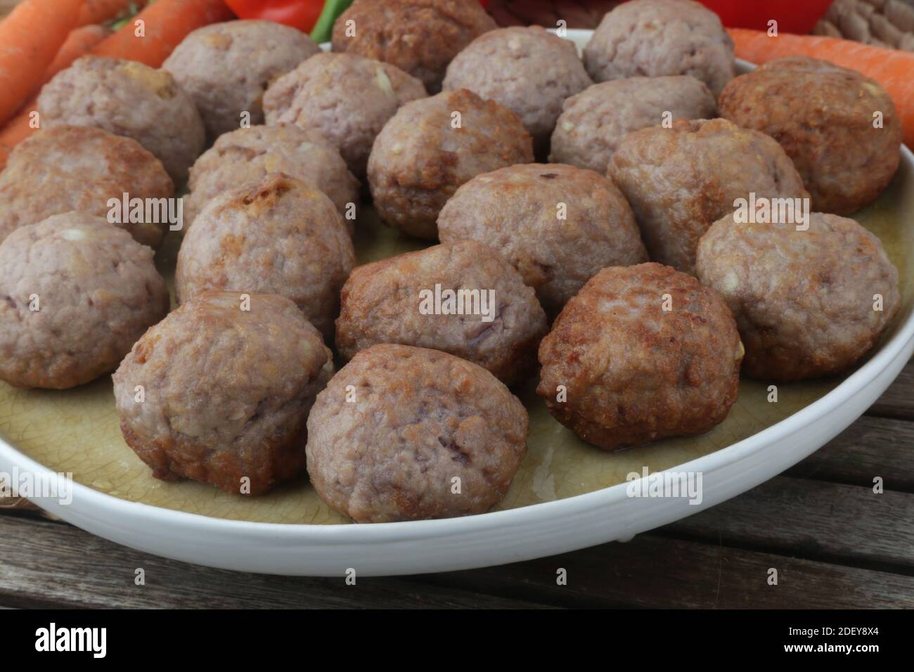 meat balls with minced meat as traditional food receipt Stock Photo - Alamy