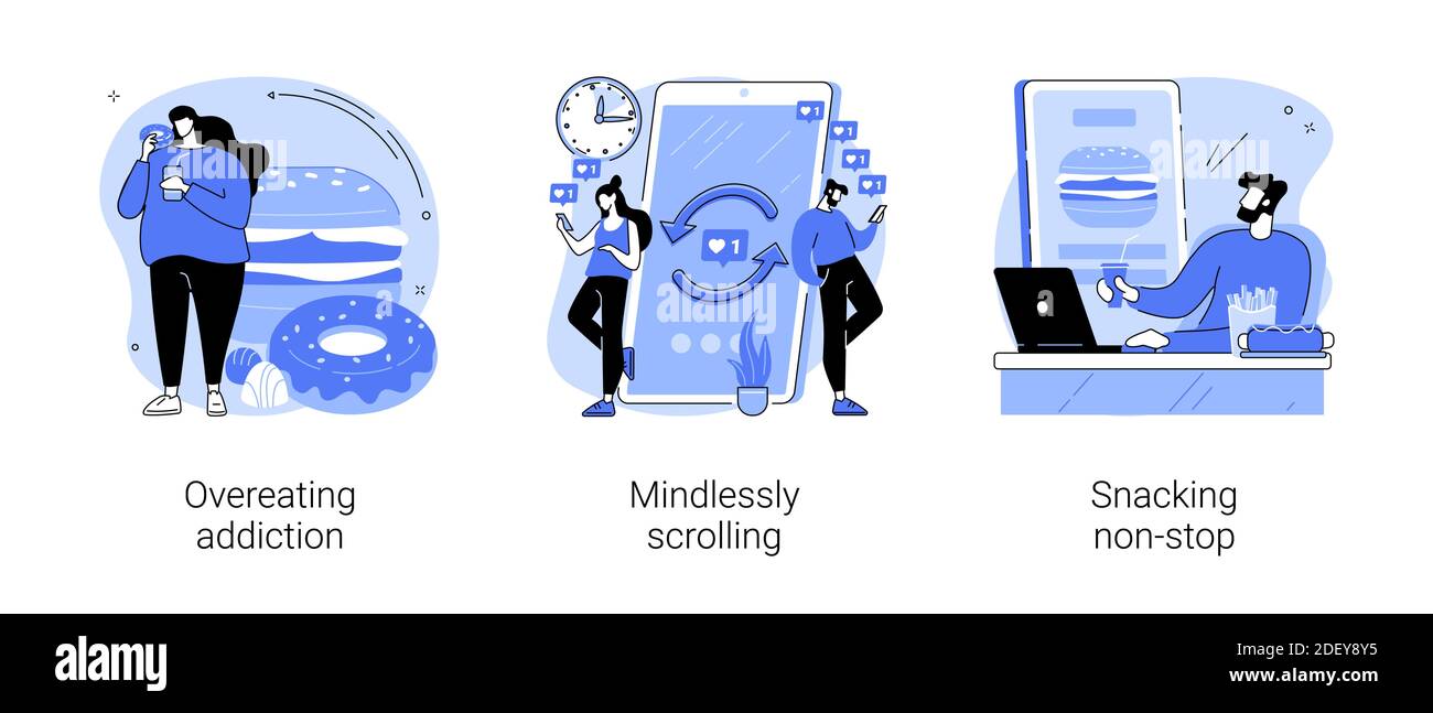 Addictive habits abstract concept vector illustrations Stock Vector ...