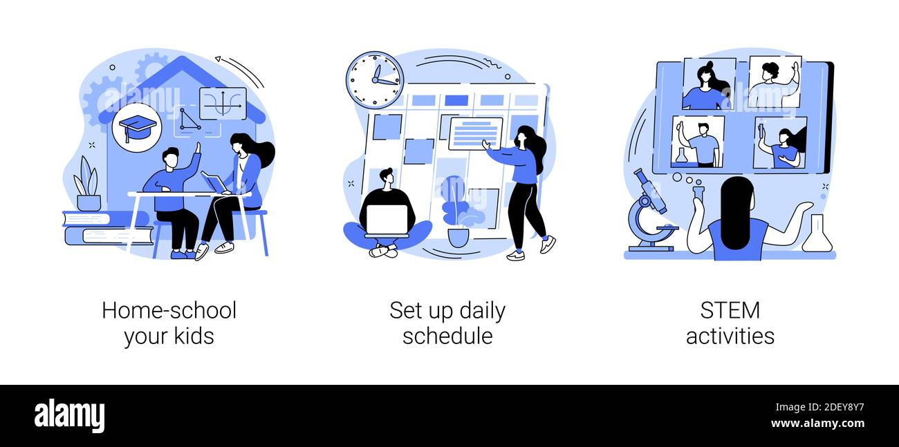 Distance learning abstract concept vector illustrations Stock Vector ...