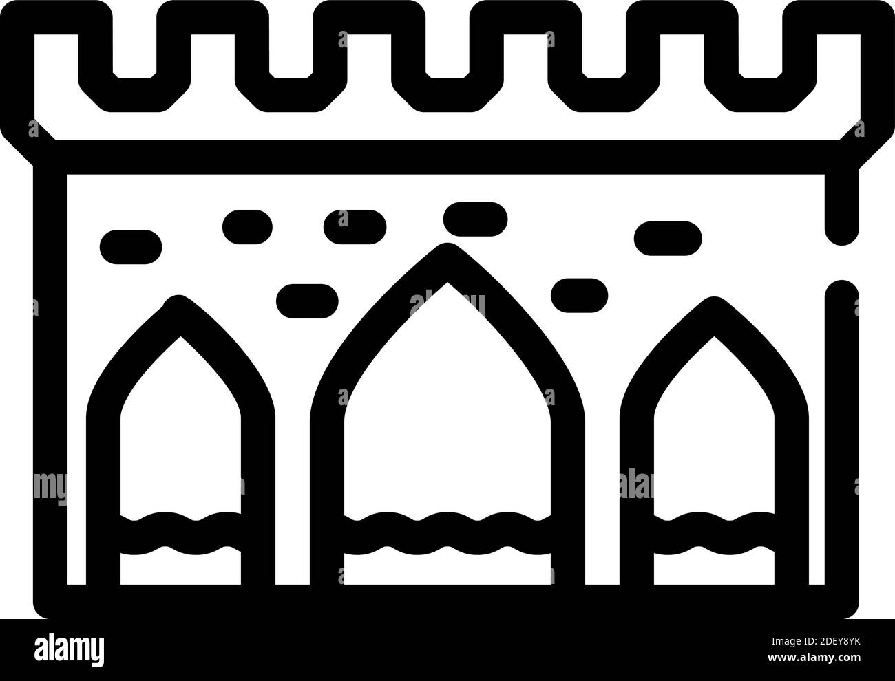 aqueduct antique construction line icon vector illustration Stock ...