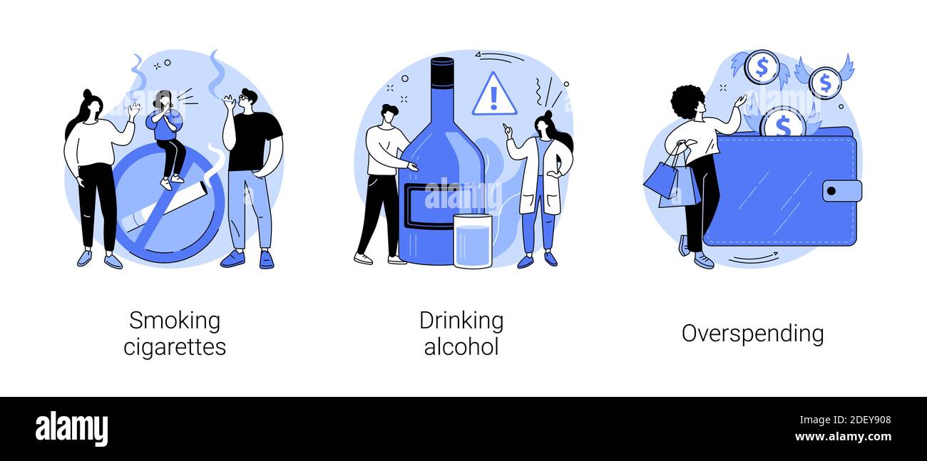 Bad habits abstract concept vector illustrations Stock Vector Image ...