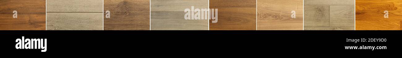 Close-up of dark chestnut laminate floor covering, Texture set of 7 ...