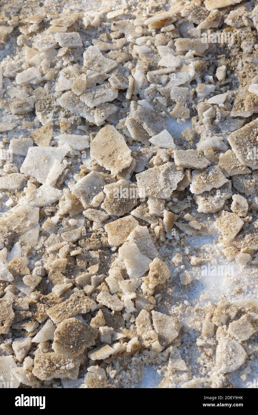 Pieces of broken ice on a cold winter day Stock Photo - Alamy