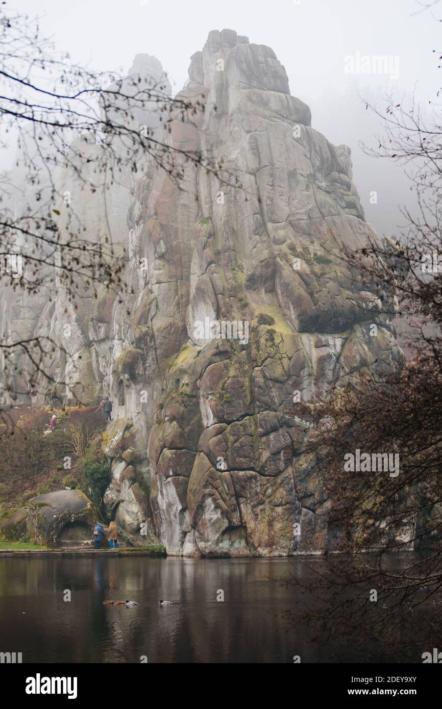 Externsteine rock formation, also called German Stonehenge, in the ...