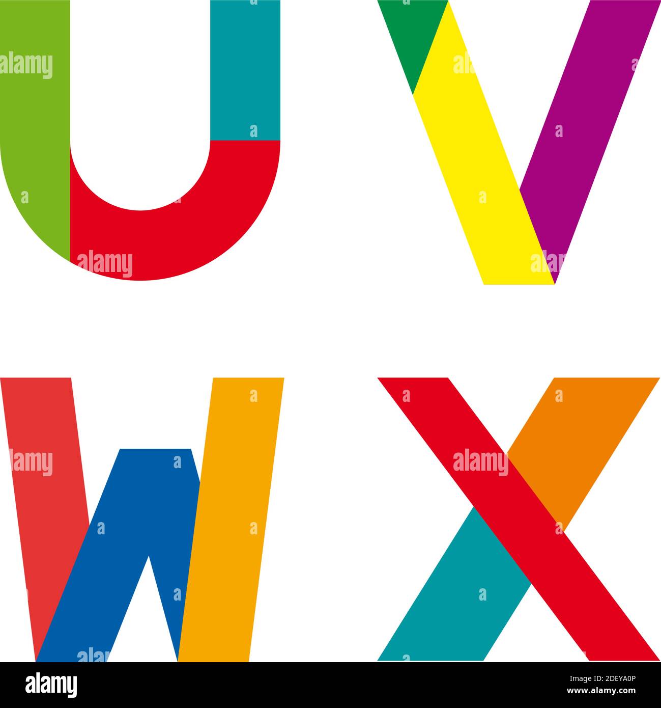 Vector abstract geometric letter U,V,W,X Stock Vector Image & Art - Alamy