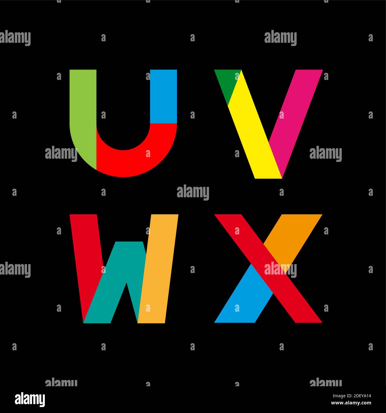 Vector abstract geometric letter U,V,W,X Stock Vector Image & Art - Alamy