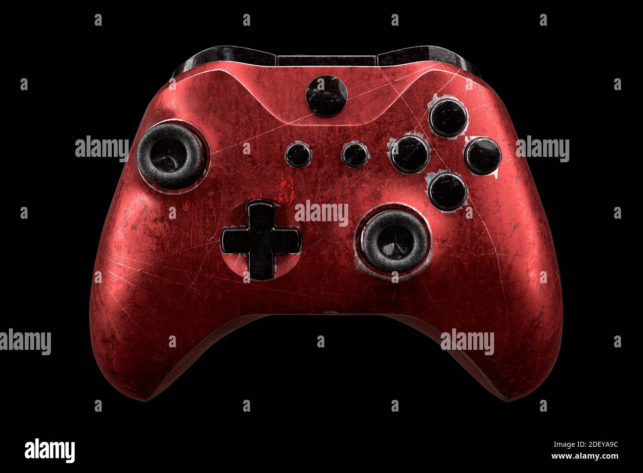 Conceptual used video game controller or joystick with scratches ...