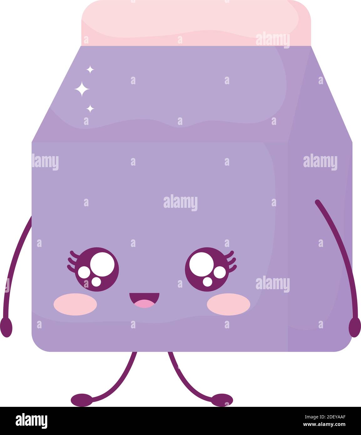 milk carton of purple color kawaii food style Stock Vector Image & Art ...