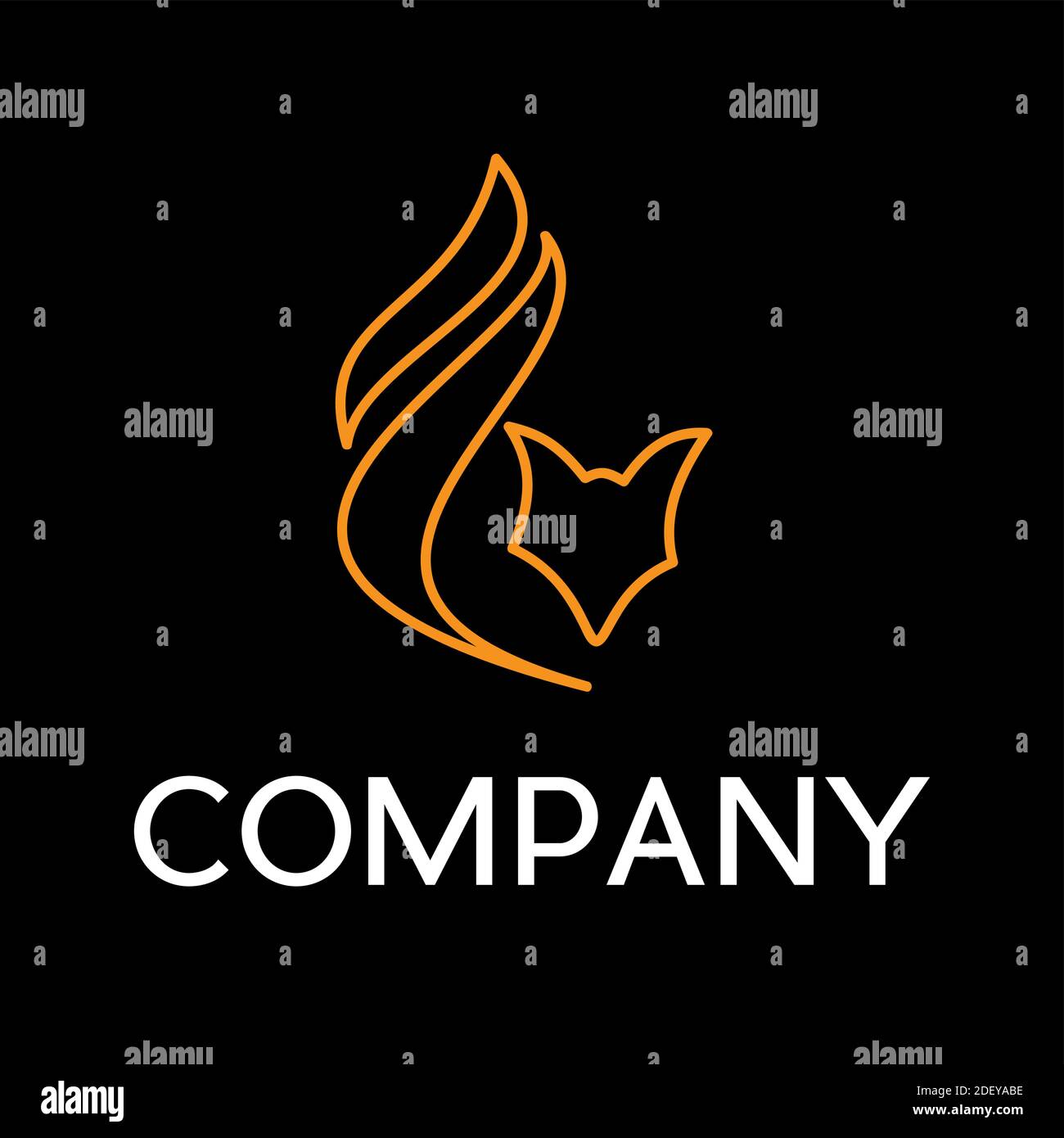 Vector sign Fox in flat design on black background Stock Vector Image ...