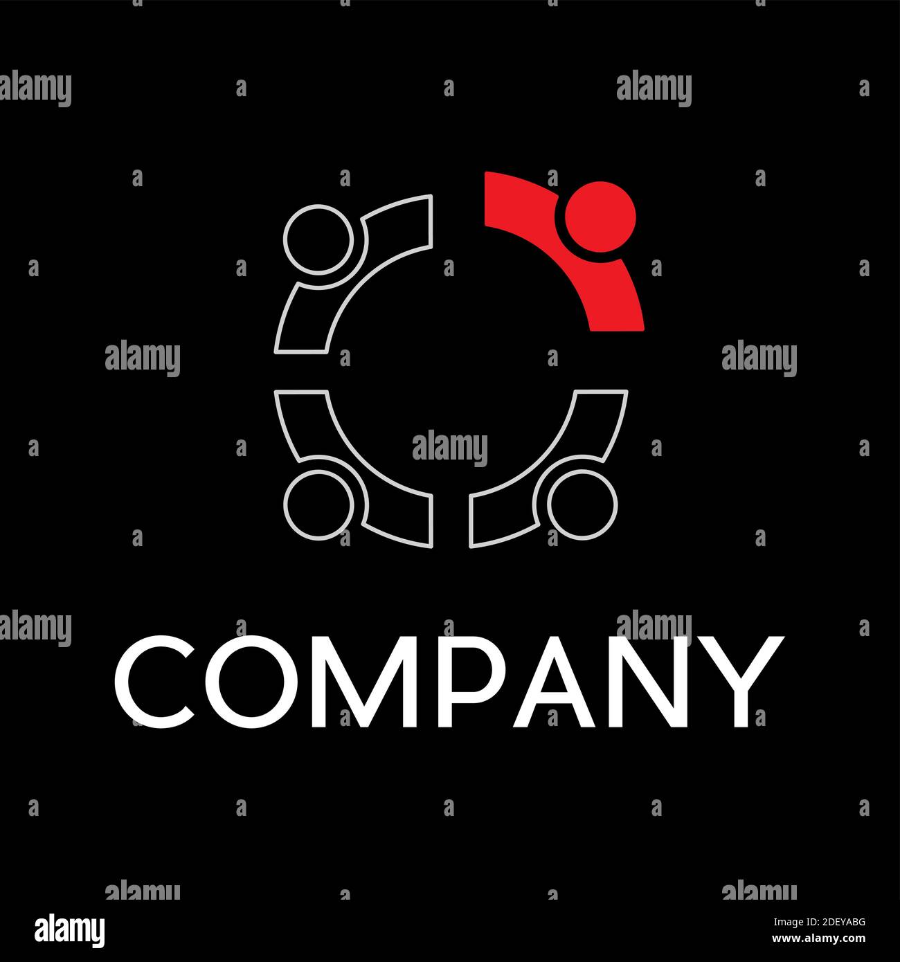 Vector sign teamwork, in linear style on black background Stock Vector ...