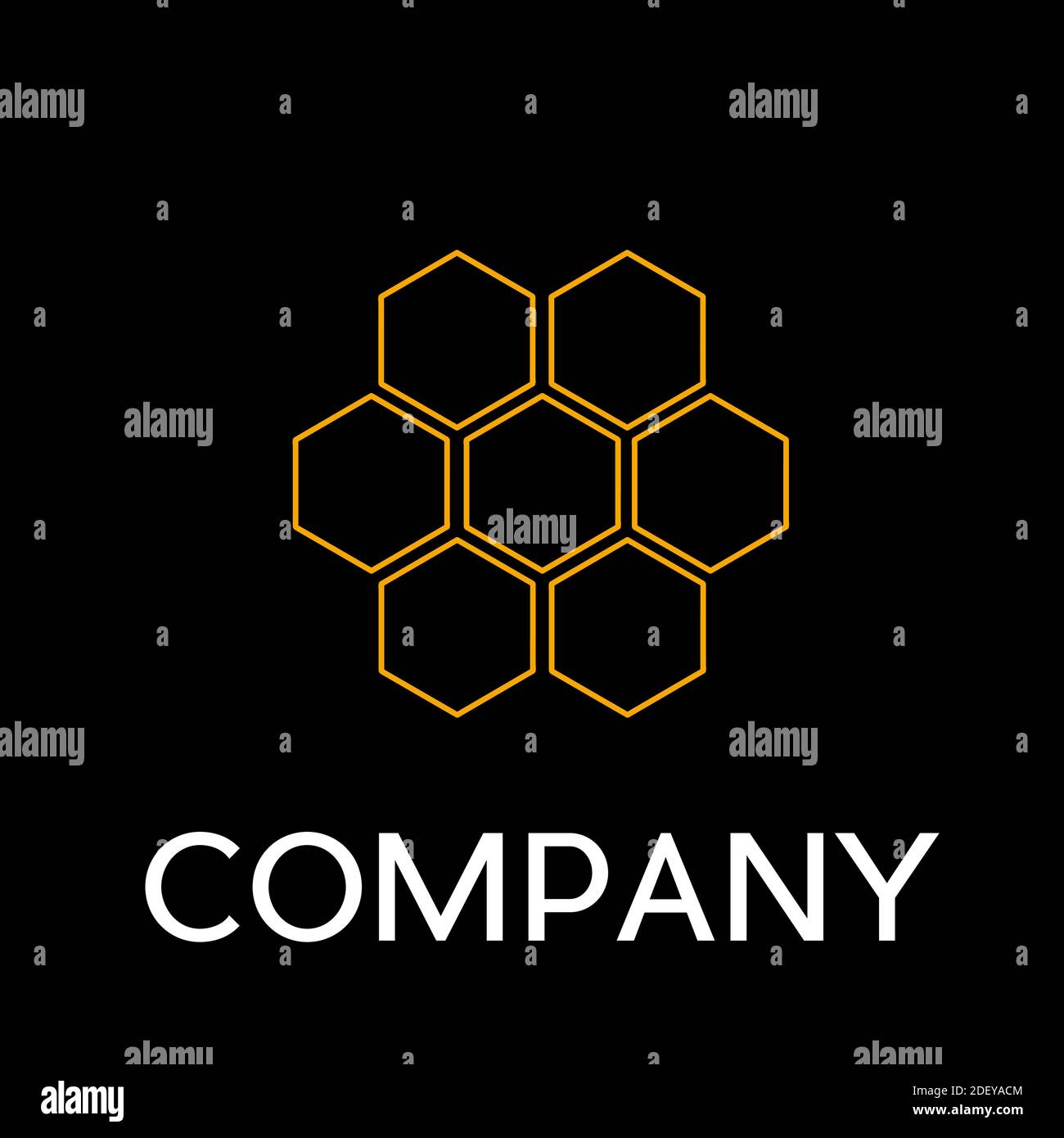 Vector sign abstract beehive, in linear style on black background Stock ...