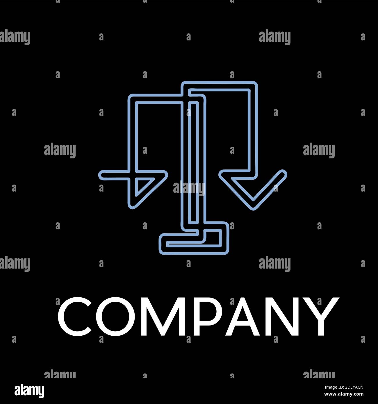 Vector sign abstract lawyer, in linear style on black background Stock ...