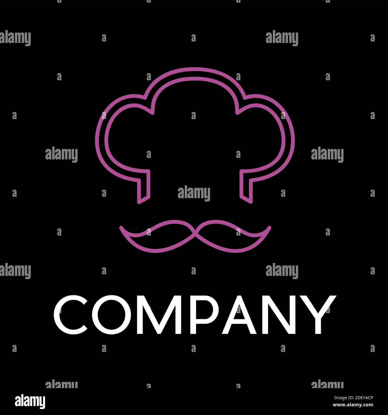 Vector sign abstract cook, in linear style on black background Stock ...