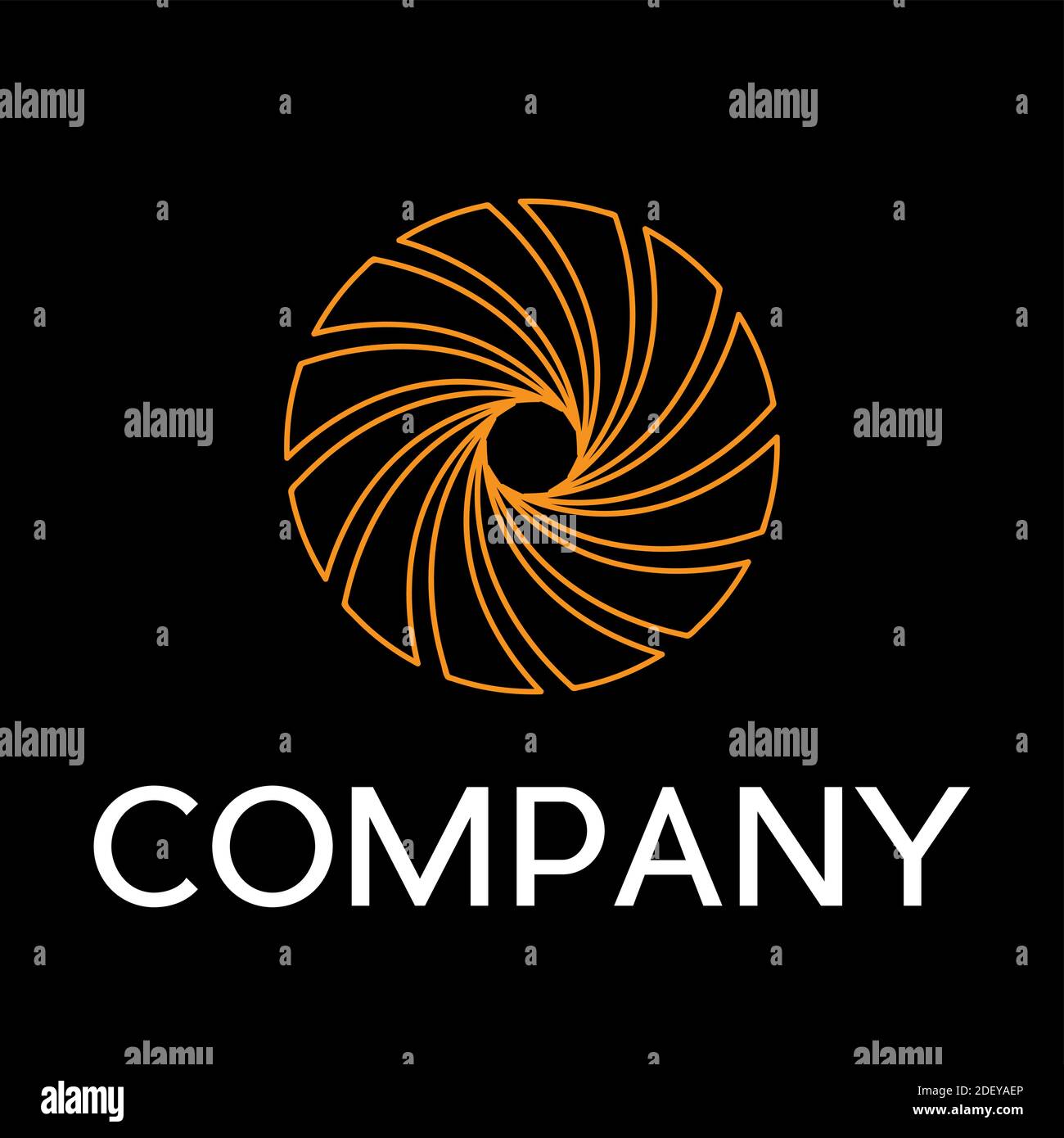 Vector sign abstract photographer, in linear style on black background ...