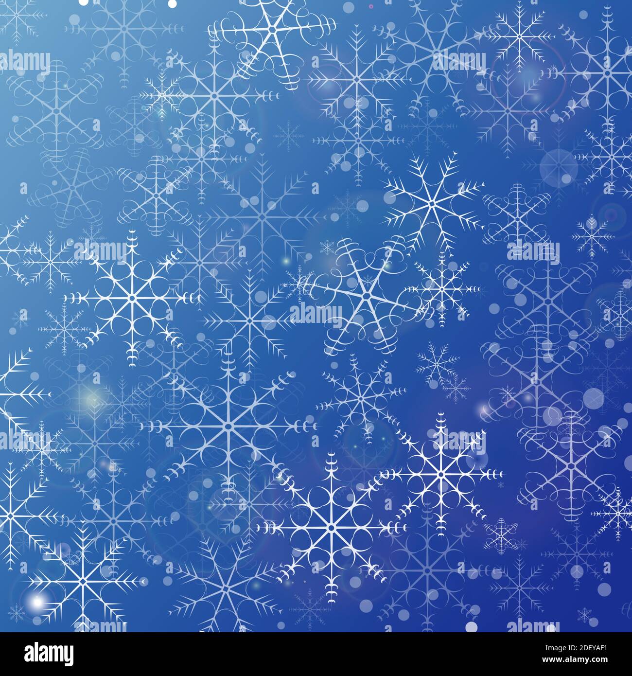 Vector snowflakes and flare on a blue gradient - Christmas Background ...
