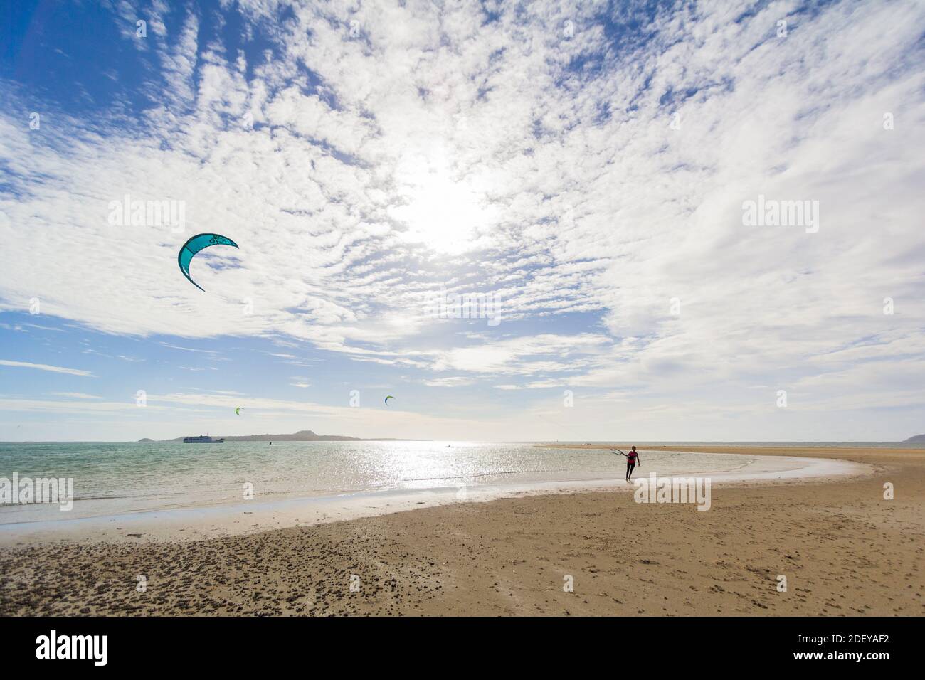 Kiteboarding at Capusan Beach in Cuyo, Palawan, Philippines Stock Photo ...