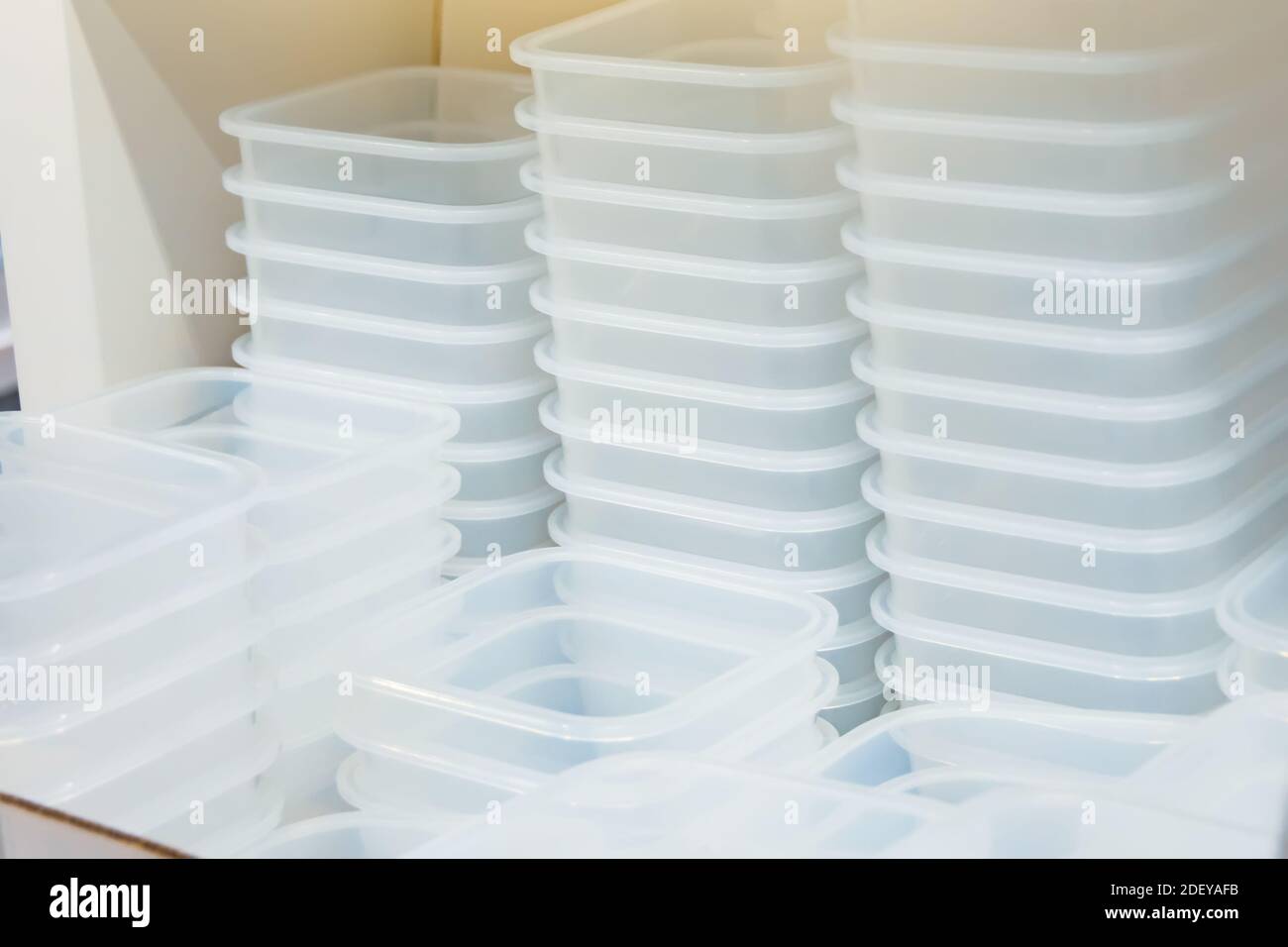 Plastic container box Stack Storage Logistic business Stock Photo - Alamy