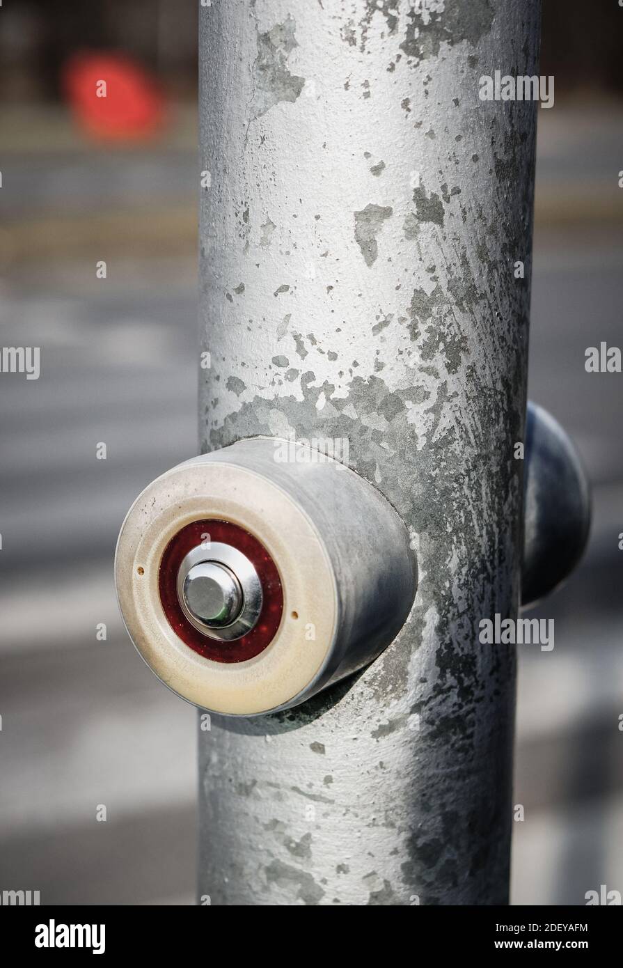 A vertical shot of a traffic button outdoors Stock Photo - Alamy