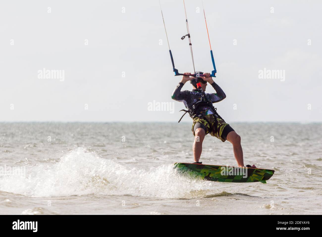 Kite boarding in Capusan Beach, Cuyo, Palawan, Philippines Stock Photo ...
